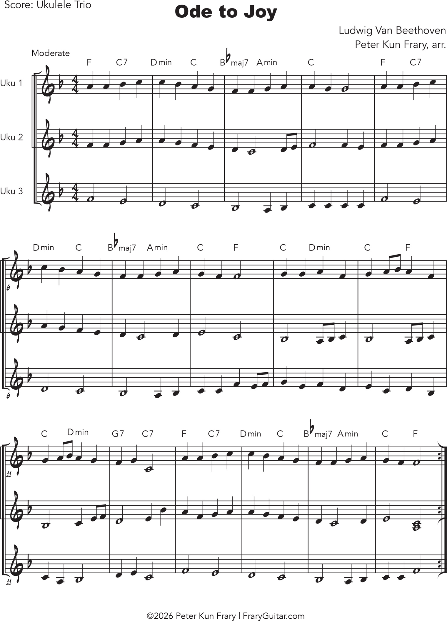 3 | Beginning to Play Ukulele | Project 4 | Ode to Joy | Peter Kun Frary